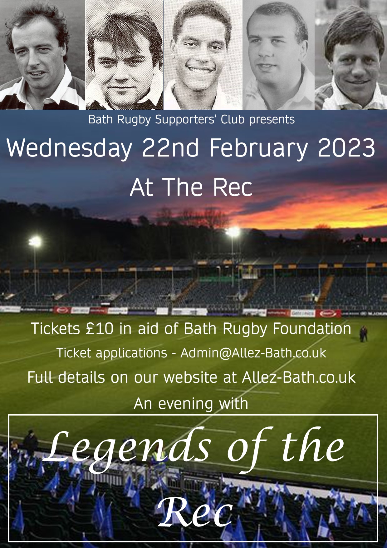 New Event-Legends of The Rec - Bath Rugby Supporters' Club
